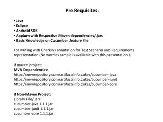 Cucumber with appium | PPTX