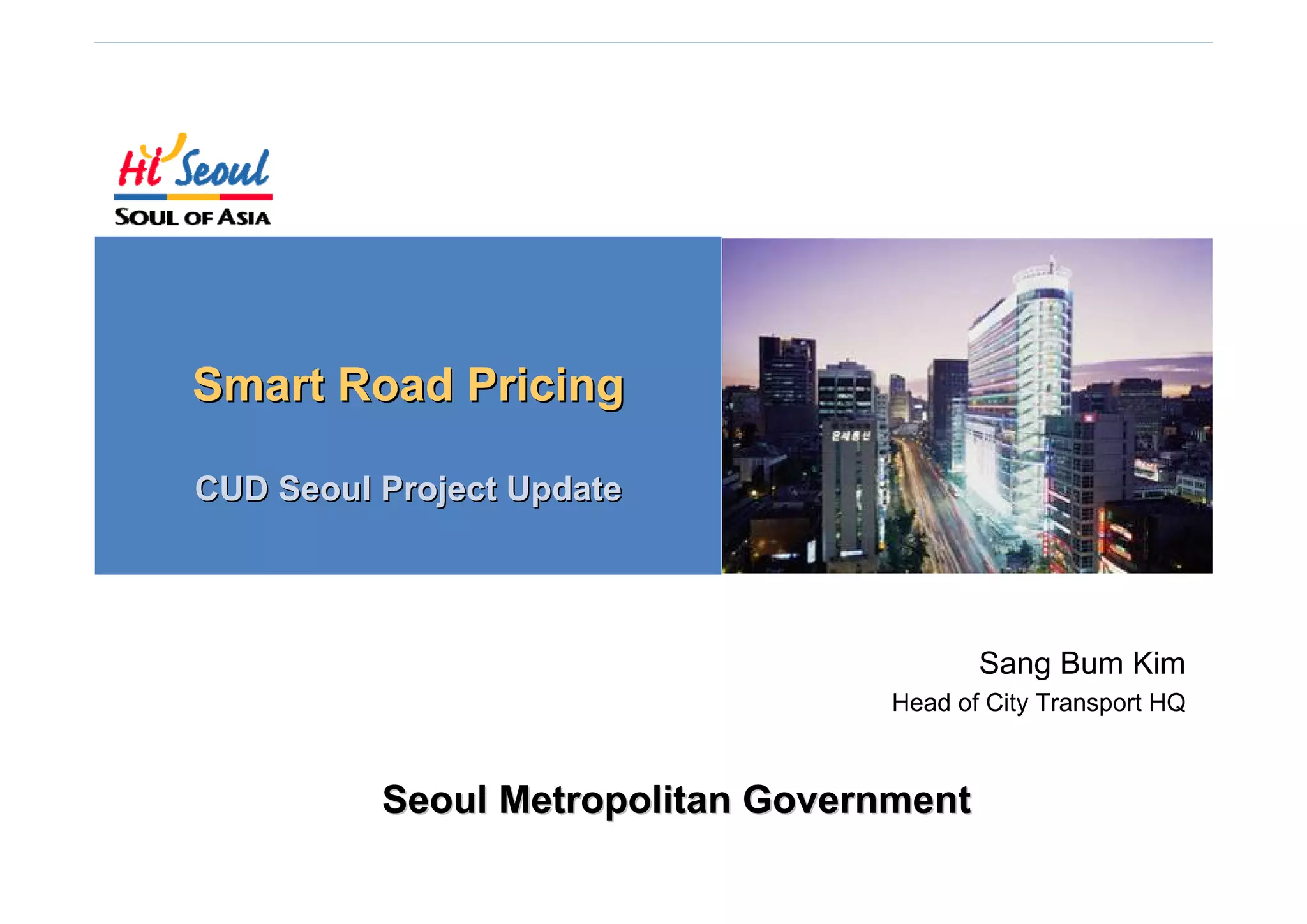 Sang Bum Kim – Smart Road Pricing | PDF