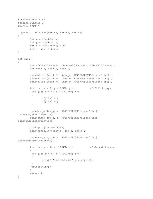 CUDA First Programs: Computer Architecture CSE448 : UAA Alaska : Notes ...