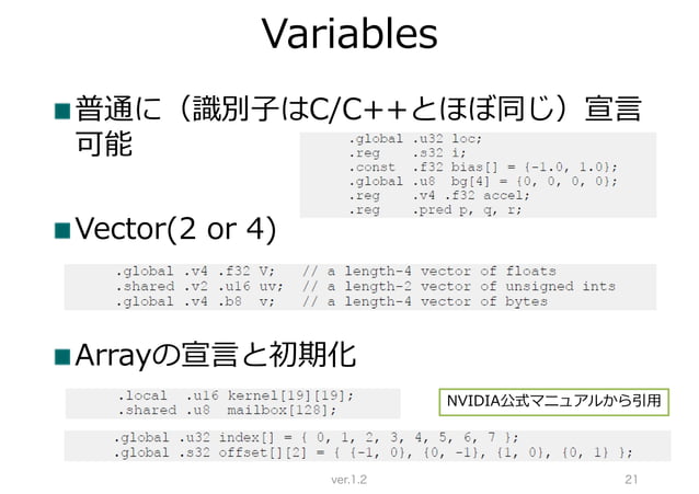 CUDAのアセンブリ言語基礎のまとめ PTXとSASSの概説 | PDF