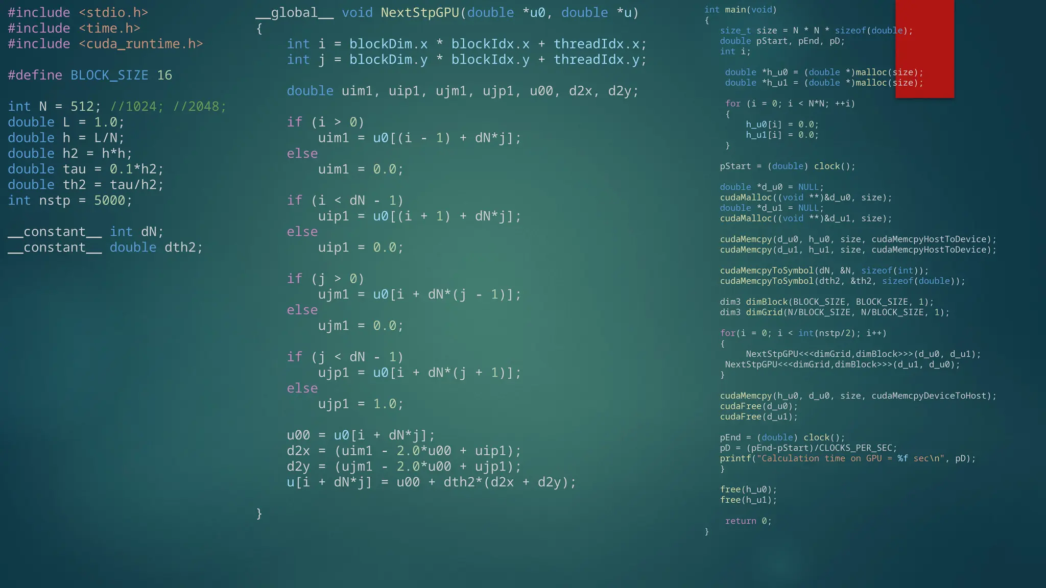 Introduction to calculation of thermal conductivity problem with CUDA in python | PPTX