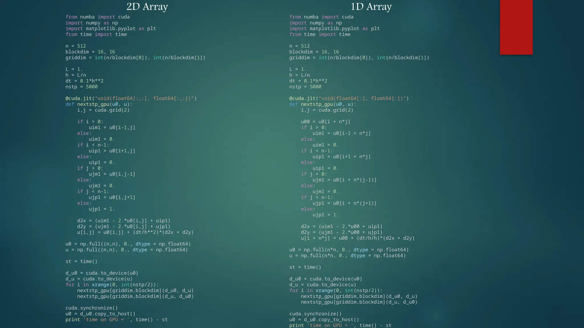 Introduction to calculation of thermal conductivity problem with CUDA in python | PPTX
