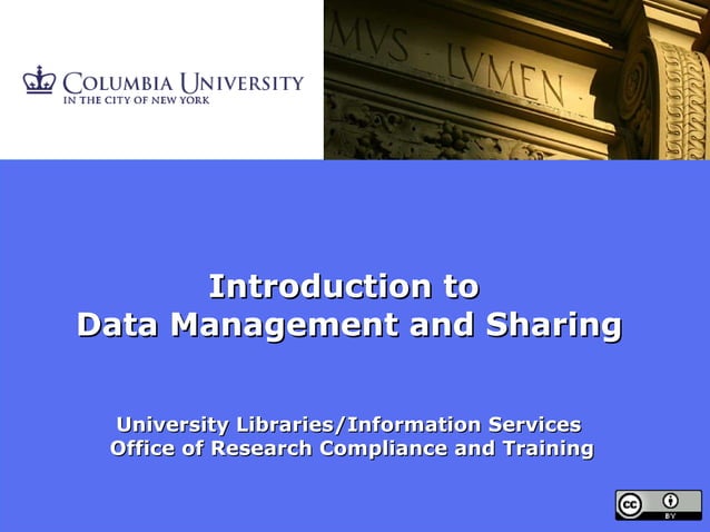 Introduction to Data Management and Sharing | PPT