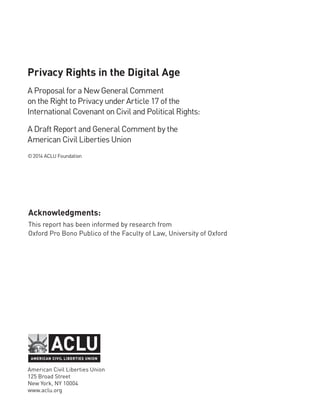 The Human Right to Privacy in the Digital Age | PDF