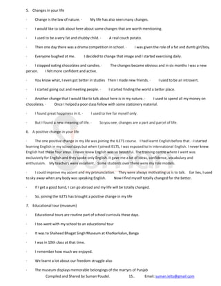 Cue card answers. | PDF