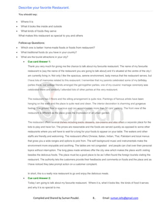 Cue card answers. | PDF