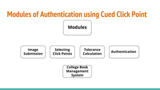 Cued Click Point Authentication | PPTX | Internet | Computing