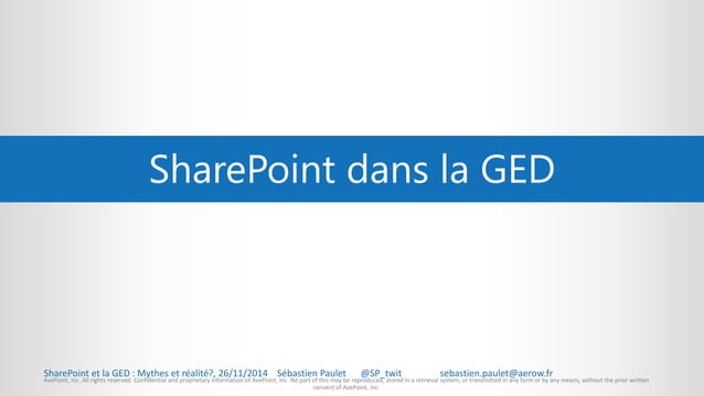 SharePoint et la GED : mythes et réalité | PDF
