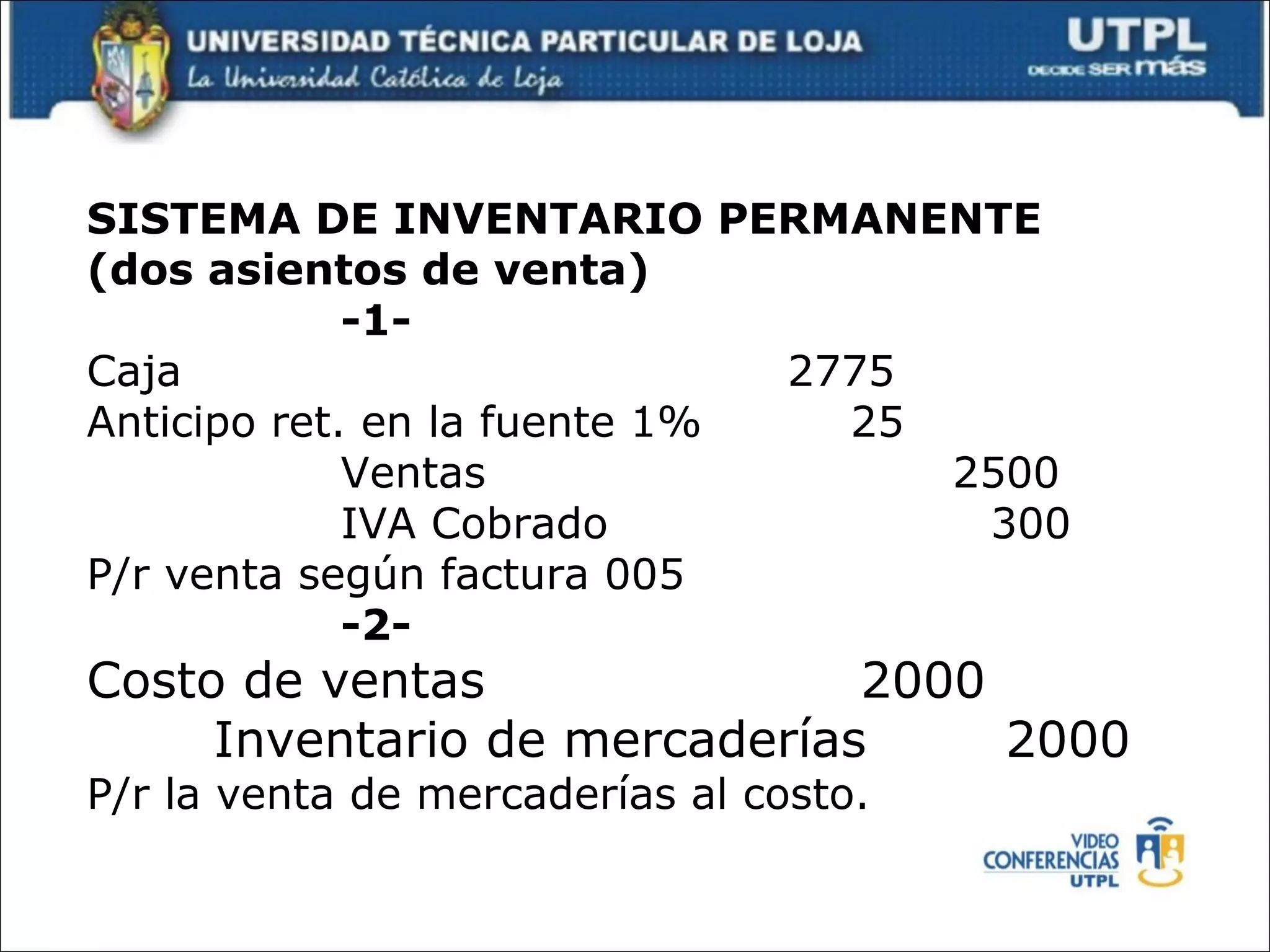 Cuenta mercaderías sistemas de registro y control de inventarios | PPT