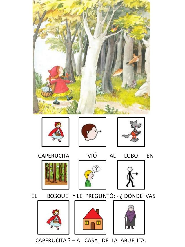 Cuento caperucita roja con pictogramas