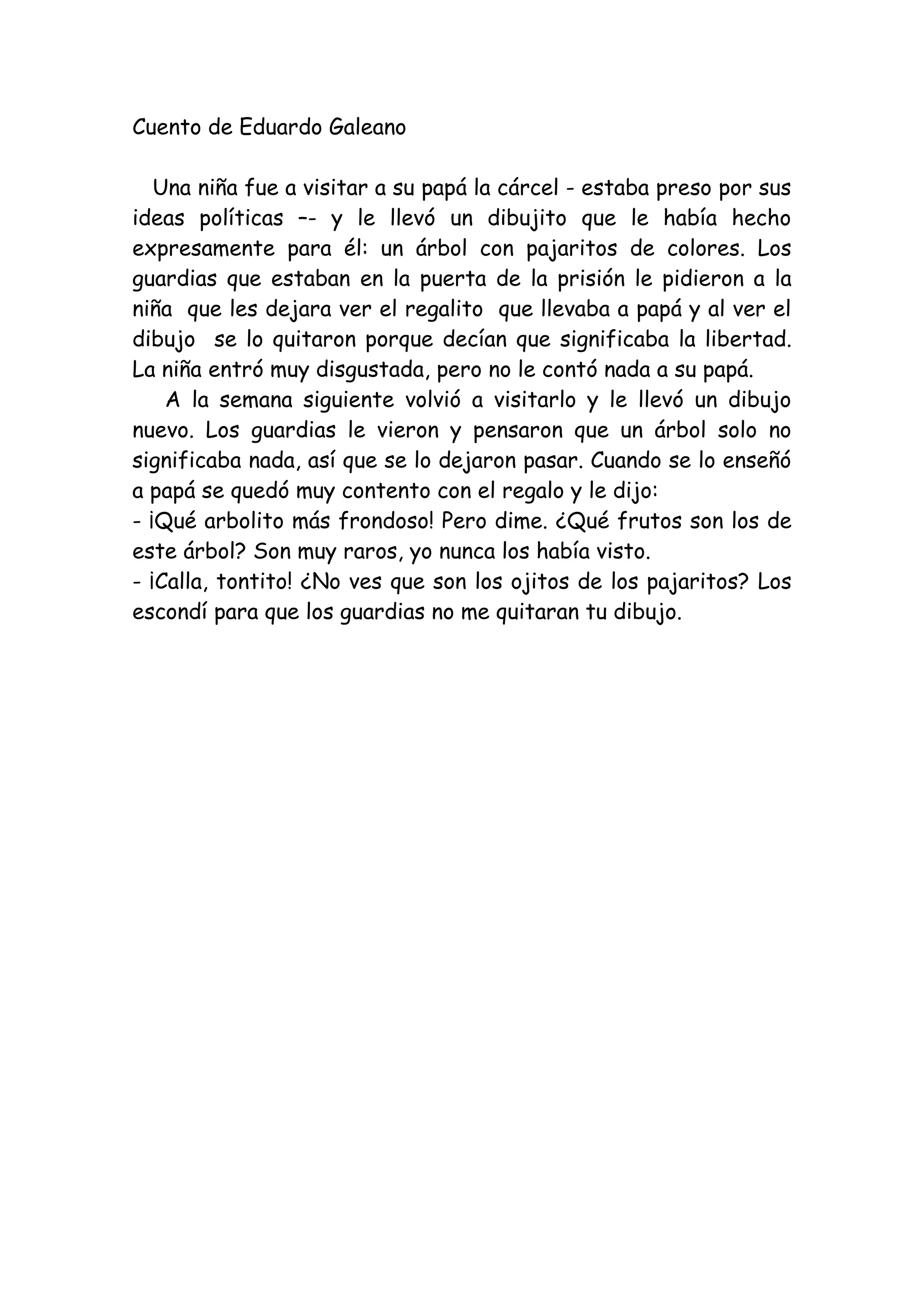 Cuento de eduardo galeano | DOC