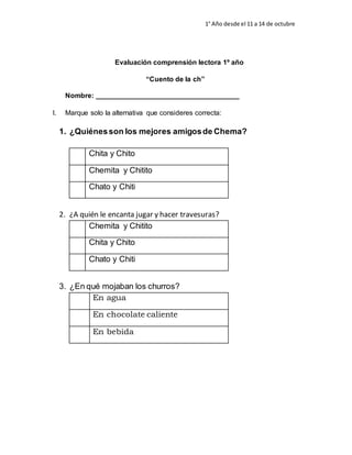 Cuento de la ch desde el 11 a 14 de octubre | DOCX
