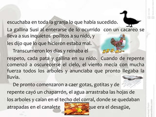Cuento infantil la gallina y sus pollitos | PPTX