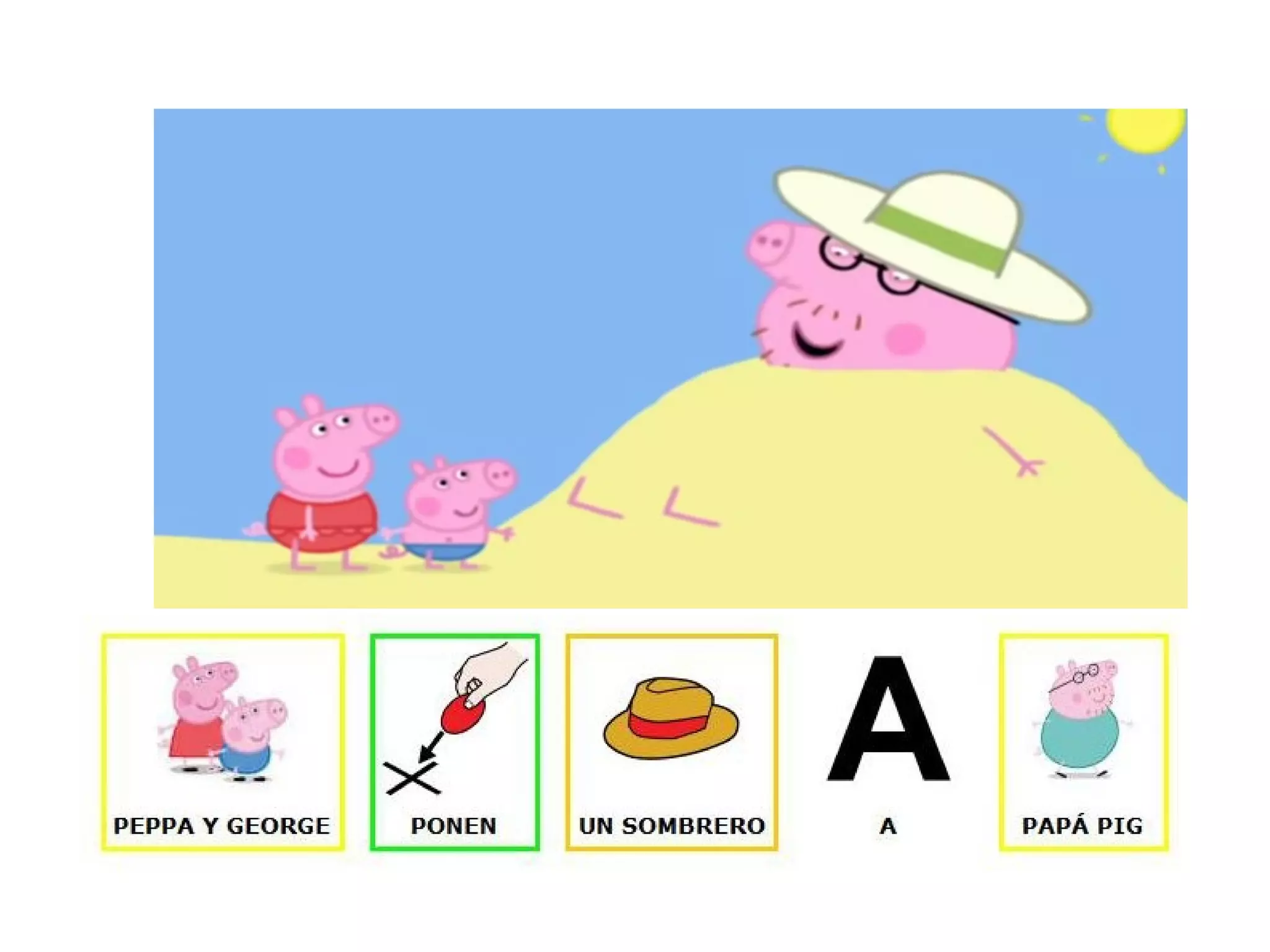 Cuento Peppa pig en la playa con pictogramas Arasaac | ODP