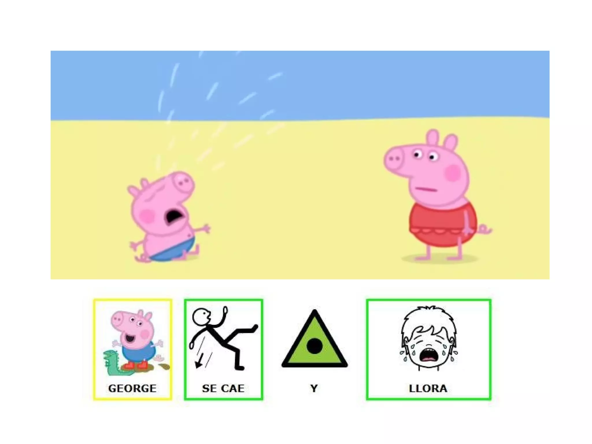 Cuento Peppa pig en la playa con pictogramas Arasaac | ODP