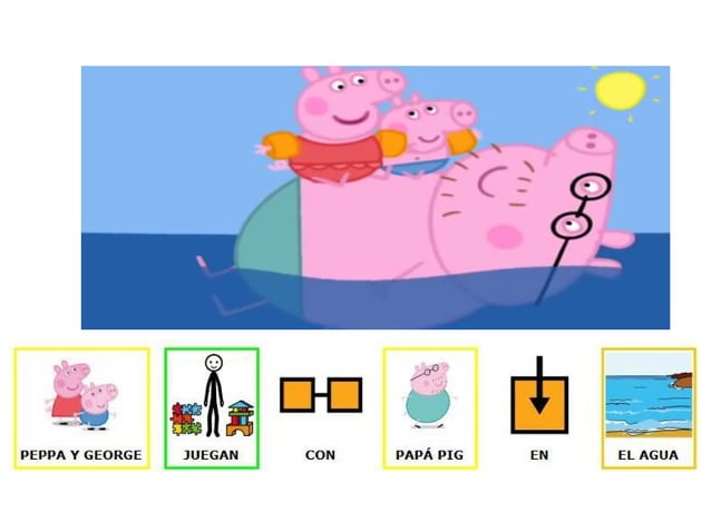 Cuento Peppa pig en la playa con pictogramas Arasaac | ODP