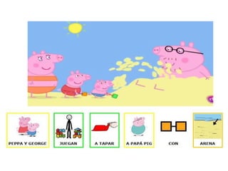 Cuento Peppa pig en la playa con pictogramas Arasaac | ODP