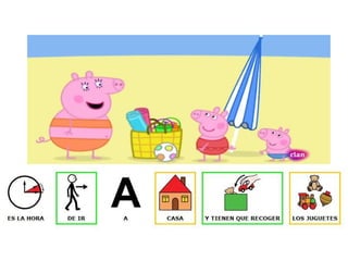 Cuento Peppa pig en la playa con pictogramas Arasaac | ODP