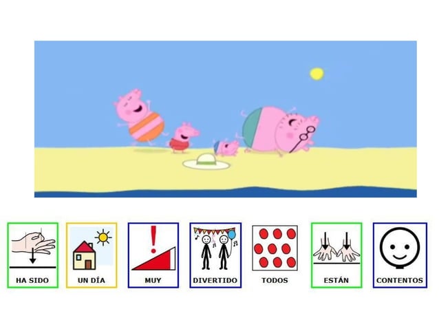 Cuento Peppa pig en la playa con pictogramas Arasaac | ODP
