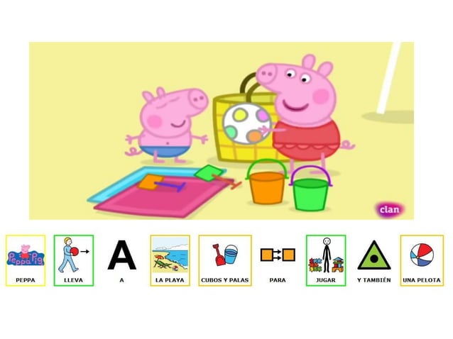 Cuento Peppa pig en la playa con pictogramas Arasaac | ODP