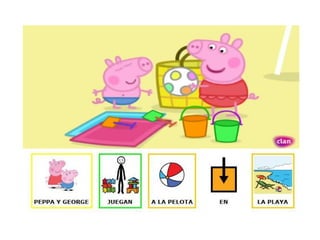 Cuento Peppa pig en la playa con pictogramas Arasaac | ODP