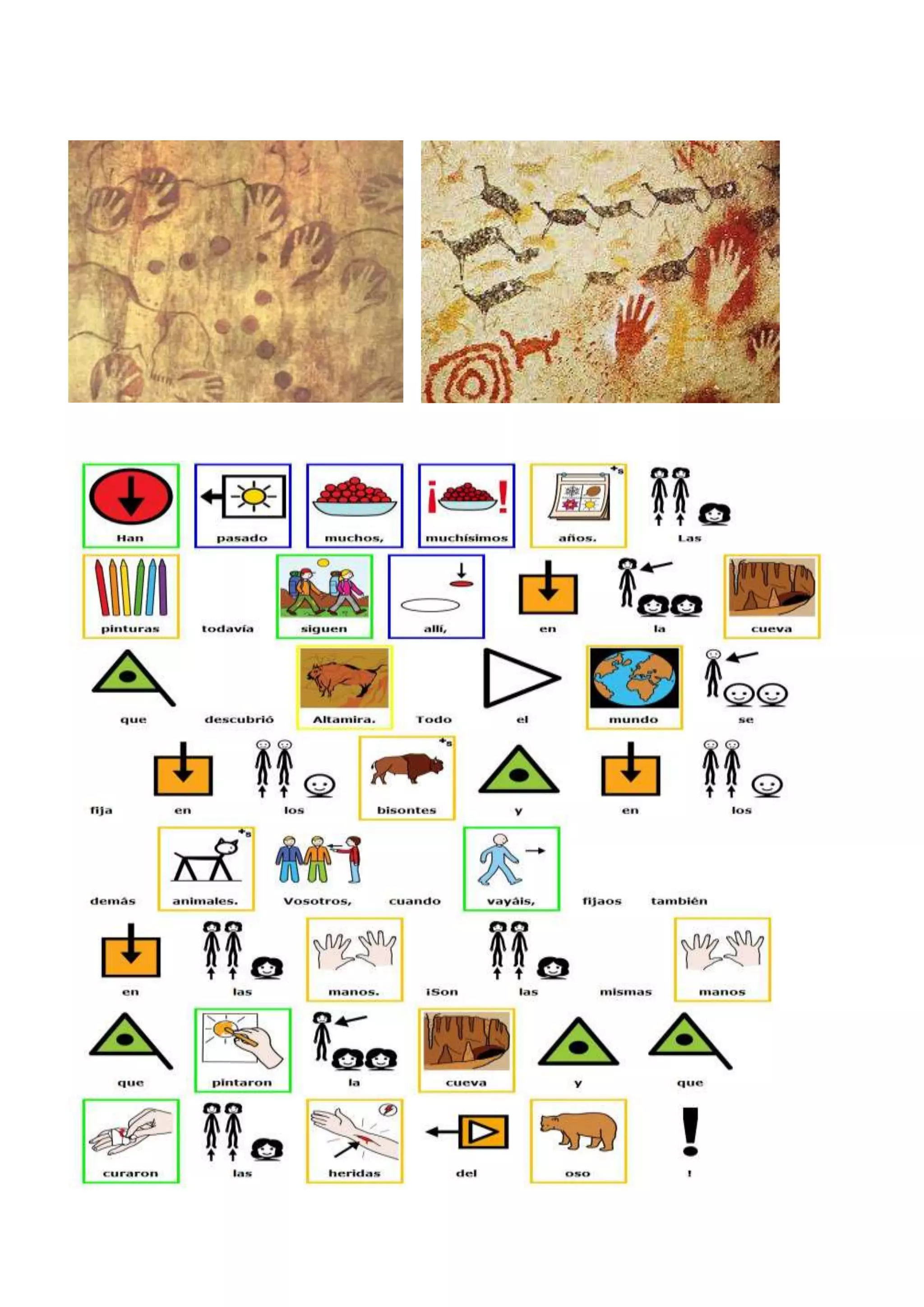 Cuento pictogramas prehistoria: LA CUEVA DE ALTAMIRA Autor pictogramas ...