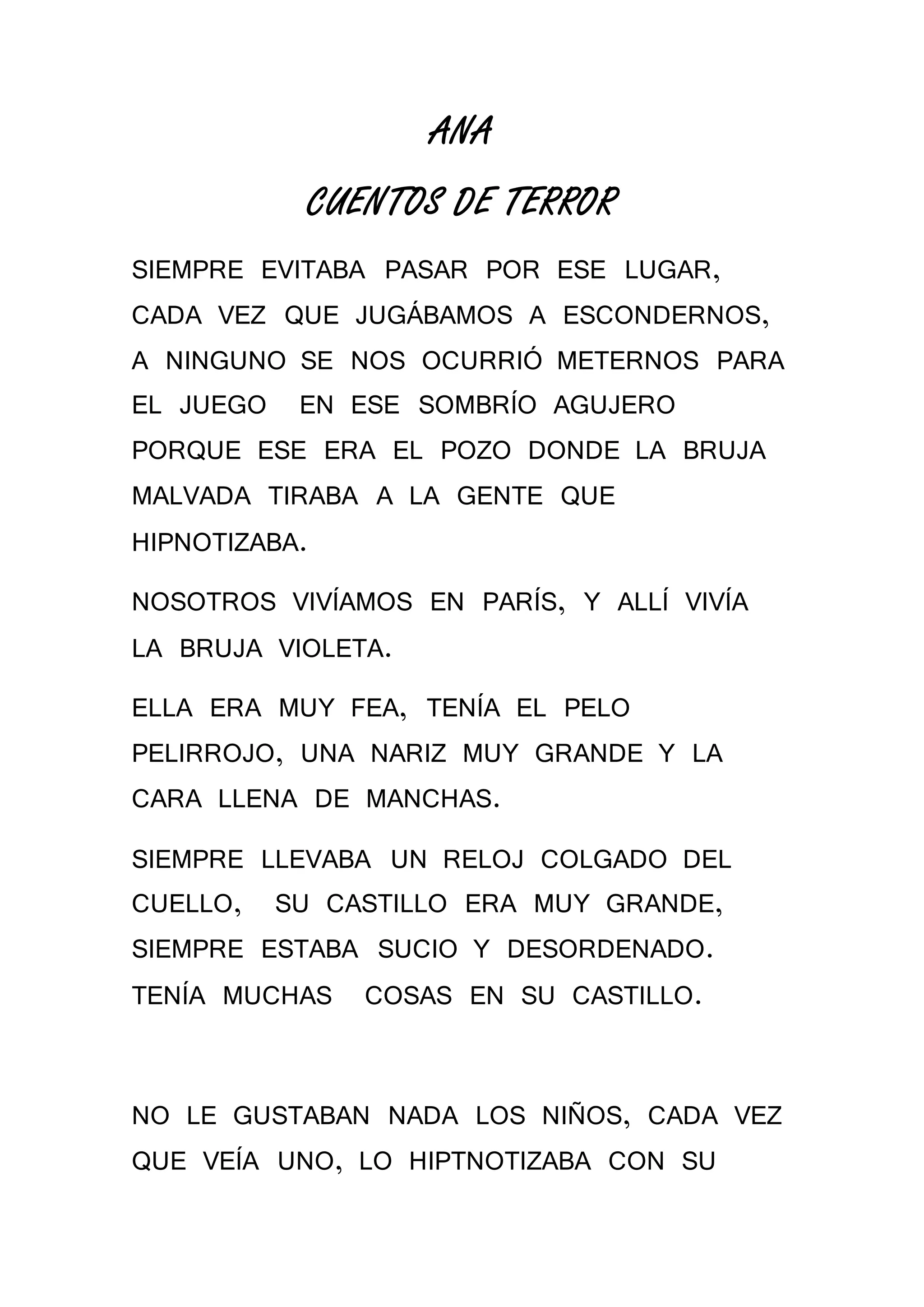 Cuentos de terror | DOCX