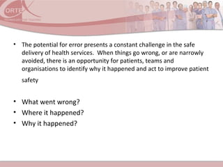 CU Errors, clinical governance and patient safety | PPT