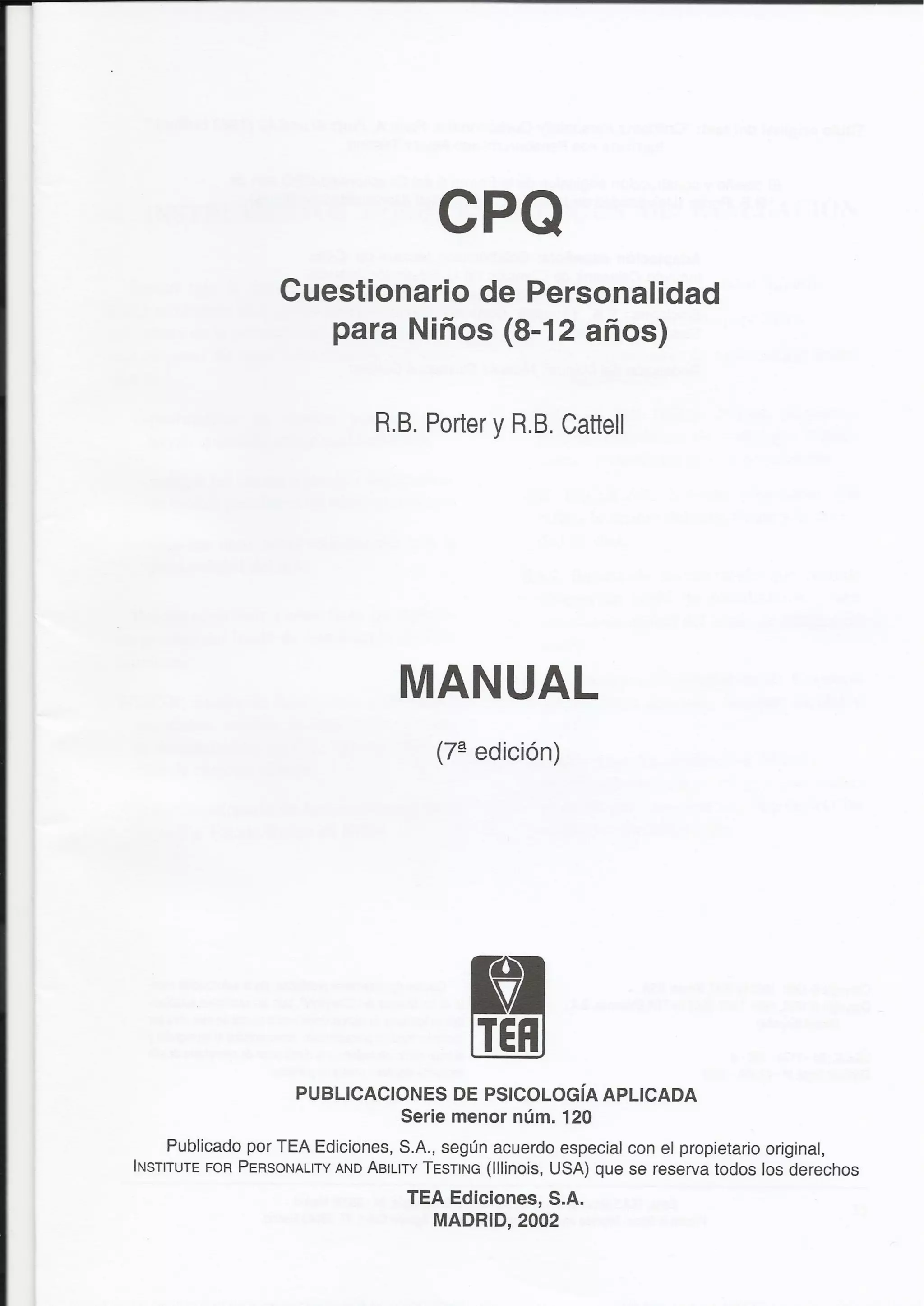 Cuestionario de-personalidad-para-ninos-cpq-1 | PDF