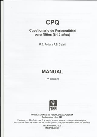 Cuestionario de-personalidad-para-ninos-cpq-1 | PDF