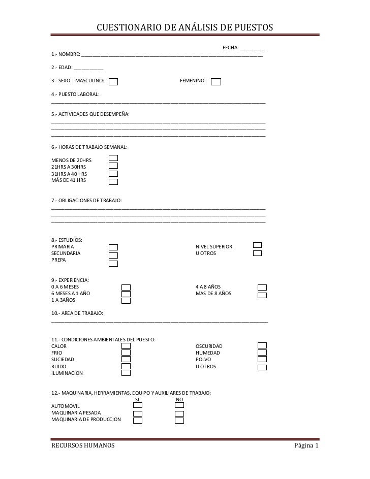 Ejemplo De Cuestionario