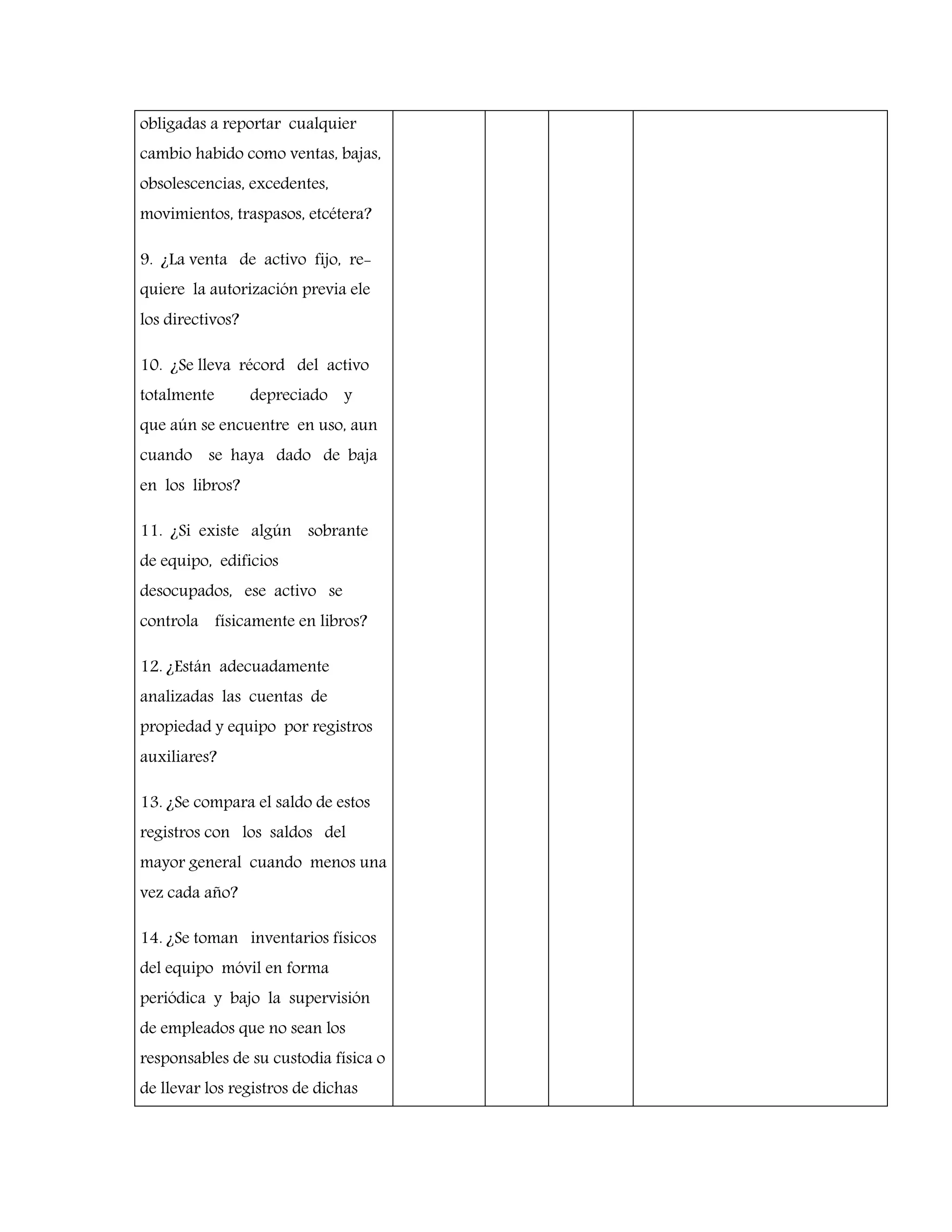 Ejemplo De Cuestionario De Control Interno Pdf