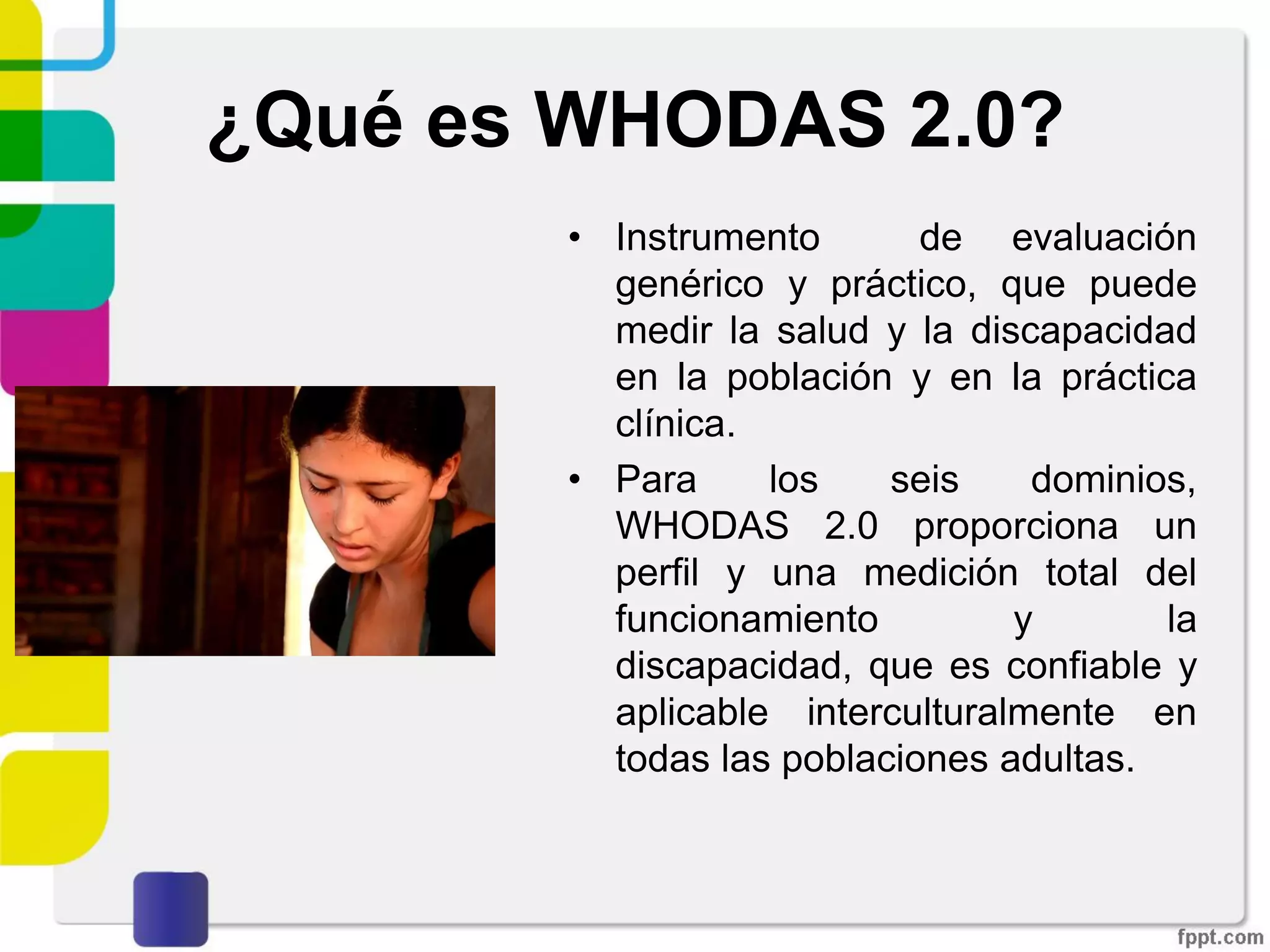 Medición de la Salud y la Discapacidad - Cuestionario de Whodas 2. 0 | PDF