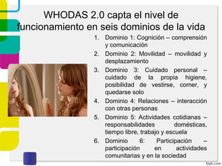 Medición de la Salud y la Discapacidad - Cuestionario de Whodas 2. 0 | PDF