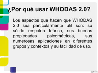 Medición de la Salud y la Discapacidad - Cuestionario de Whodas 2. 0 | PDF