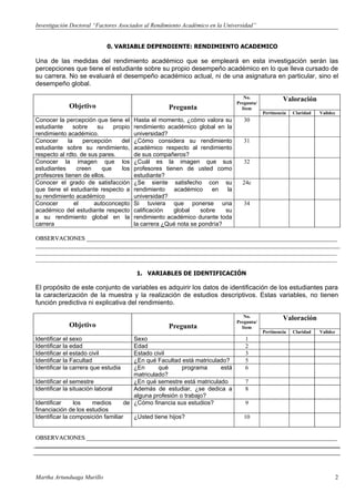 Cuestionario expertos para medir el rendimiento académico | PDF