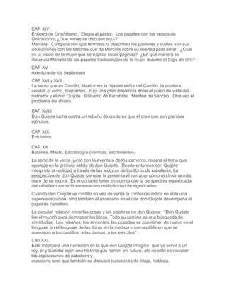 Cuestionario para estudiar el quixote | PDF