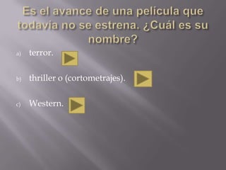 Cuestionario sobre las peliculas | PPT