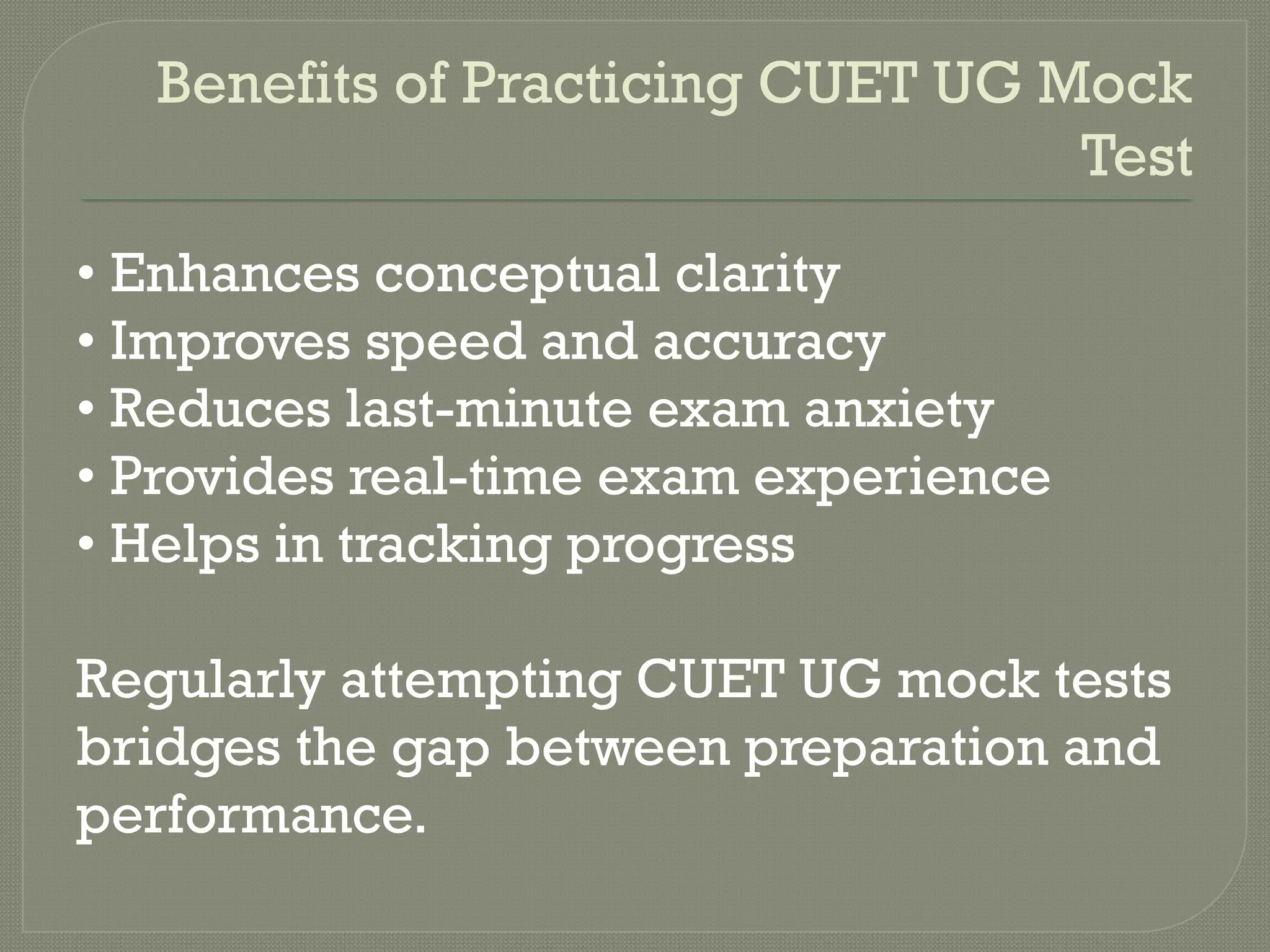 CUET UG Mock Test – Your Key to Success: EaseToLearn | PPTX
