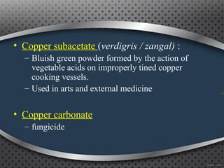 Metalic (Cu,fe,th,mg) poisoning | PPT