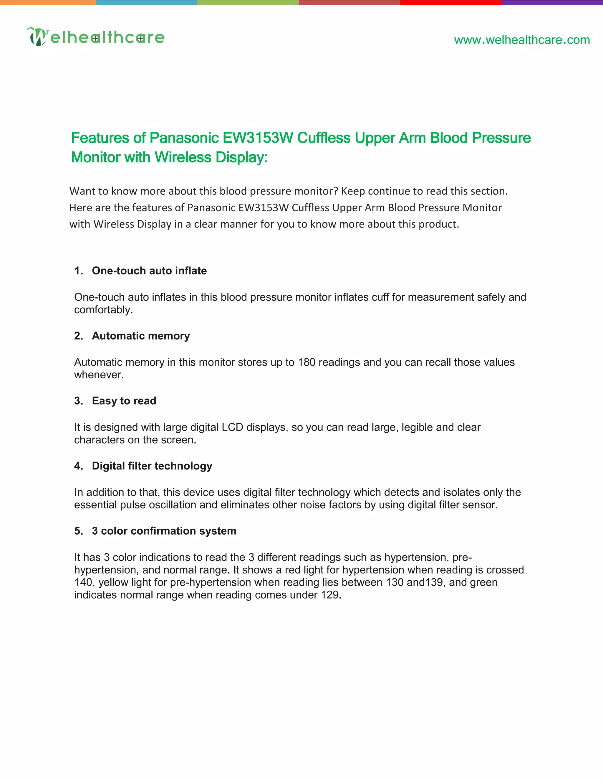 Cuffless Blood Pressure Monitor Review | PDF