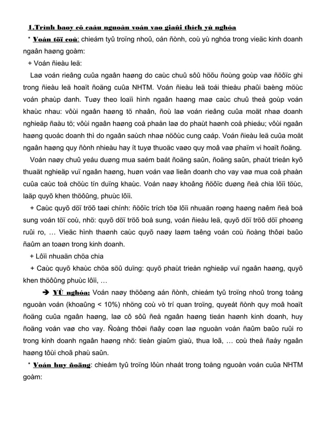 Câu hỏi ôn thi phần tự luận lý thuyết tài chính tiền tệ (vb2) | DOC