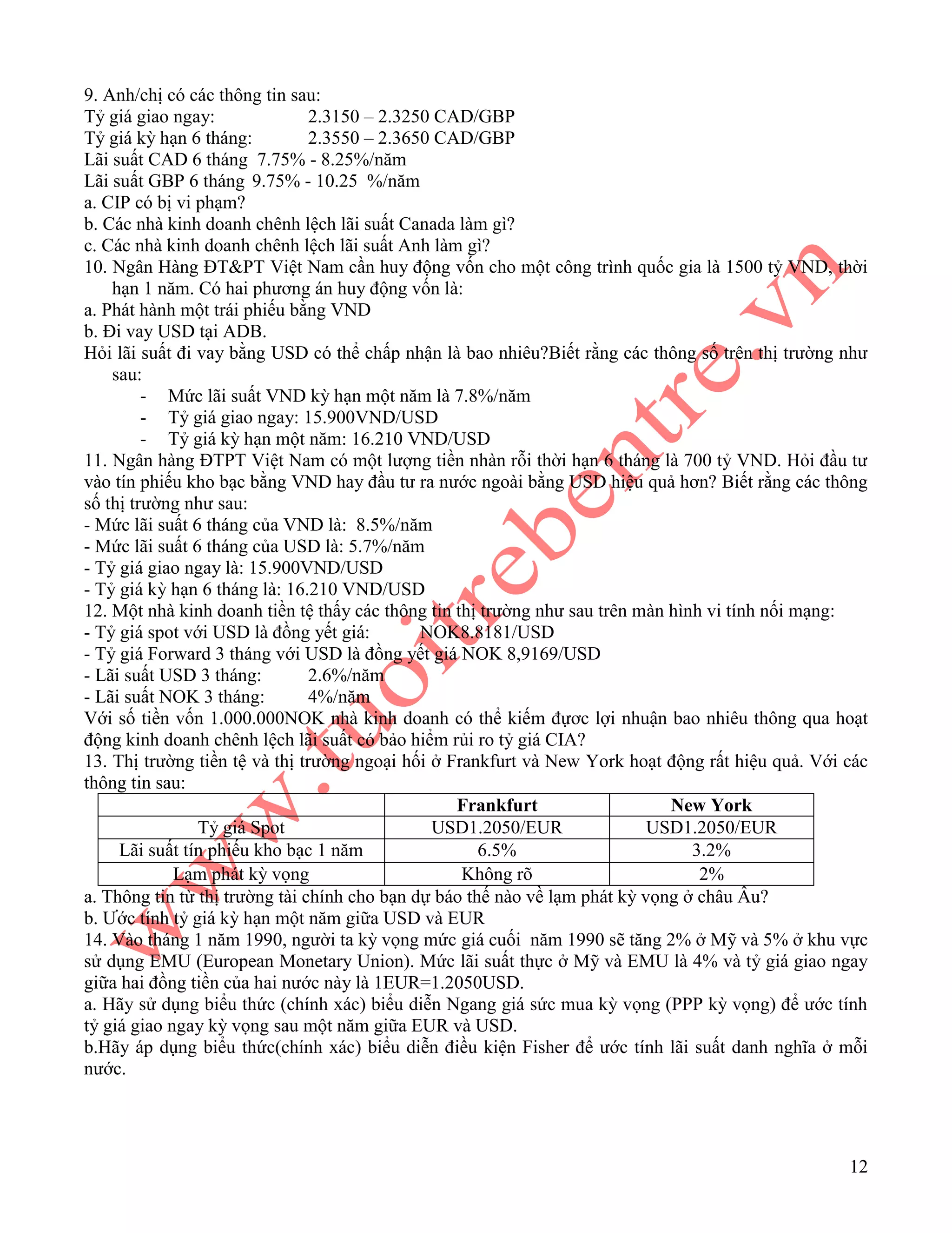 Cau hoi va bai tap TCQT | DOC