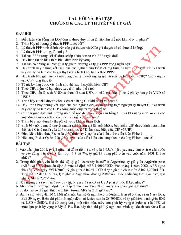 Cau hoi va bai tap TCQT | DOC