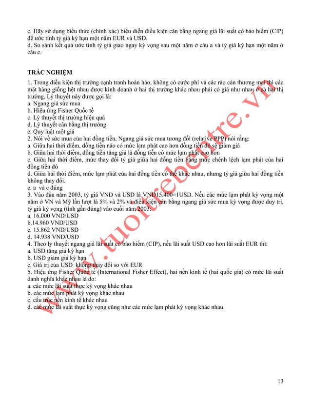 Cau hoi va bai tap TCQT | DOC