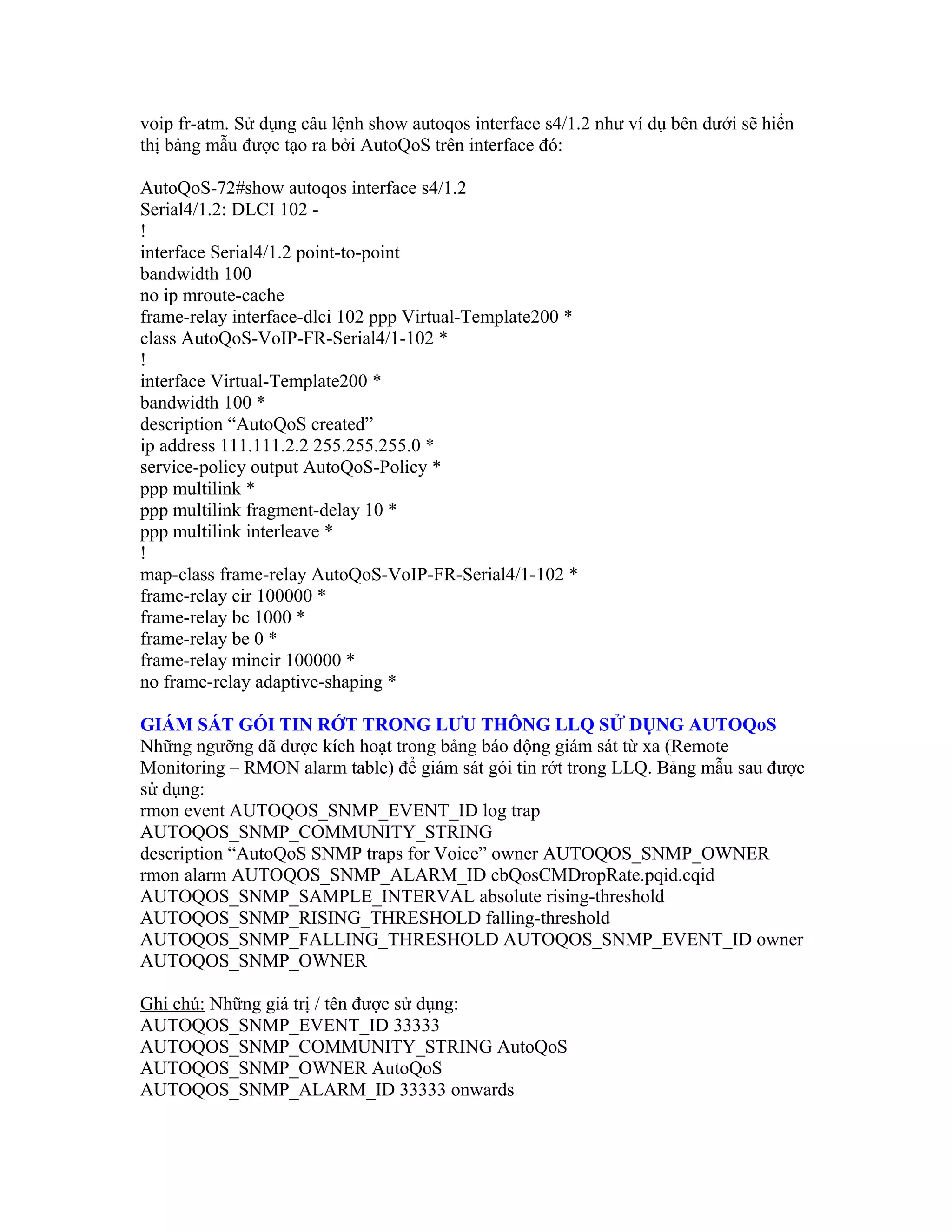 Cấu hình cisco auto qos (cisco ios software) | DOC