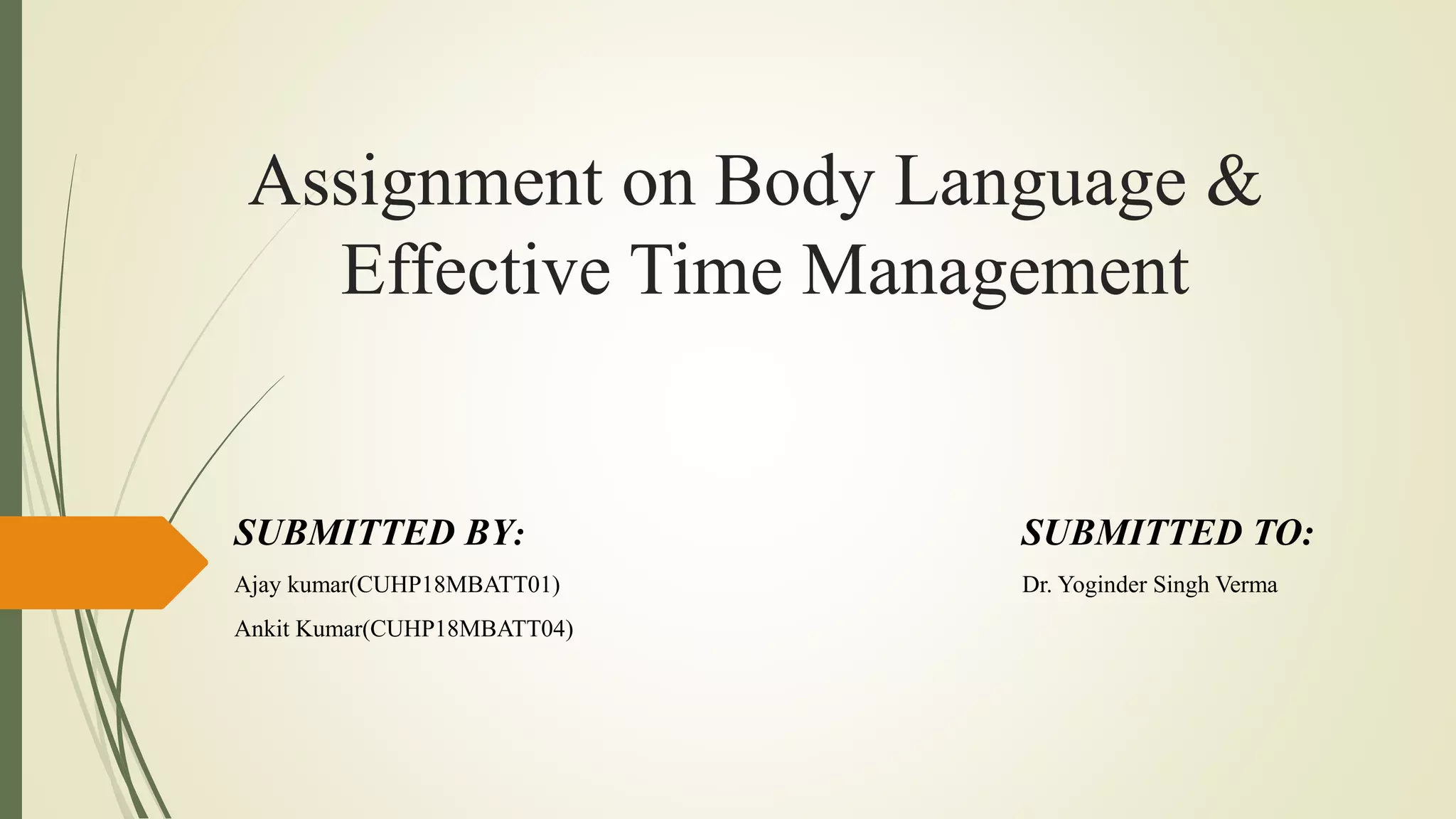 Body Language and effective Time management | PPTX