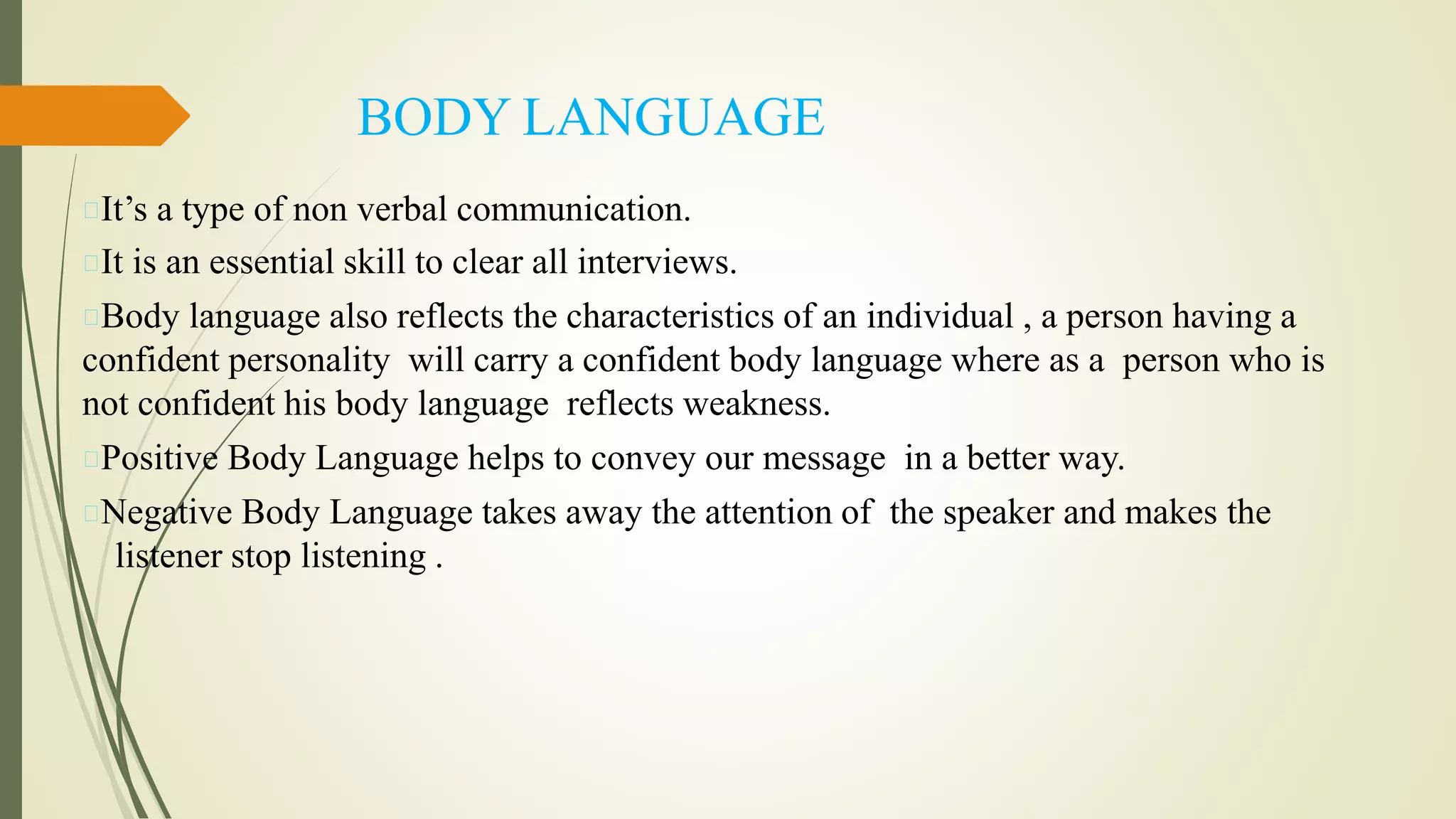 Body Language and effective Time management | PPTX