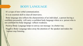 Body Language and effective Time management | PPT
