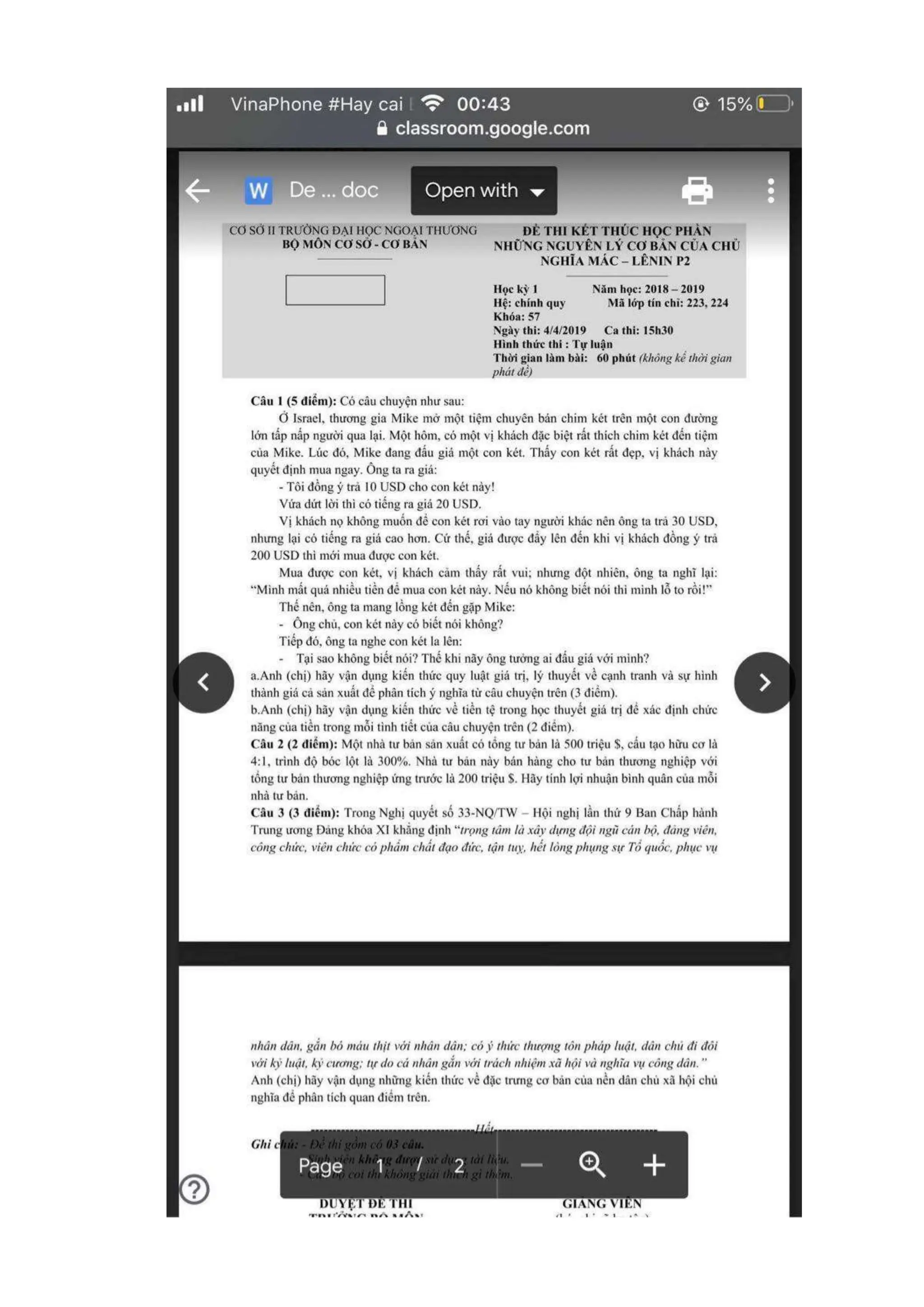 kinh te chinh tri dai hoc ngoai thuong ho chi minh | DOC